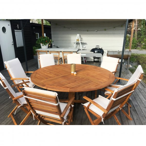 Stor matgrupp | Runt bord med 8 stolar | Lyfco Nämdö | Outl1