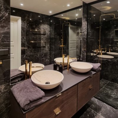 Exklusivt handfat i 100% Carrara marmor