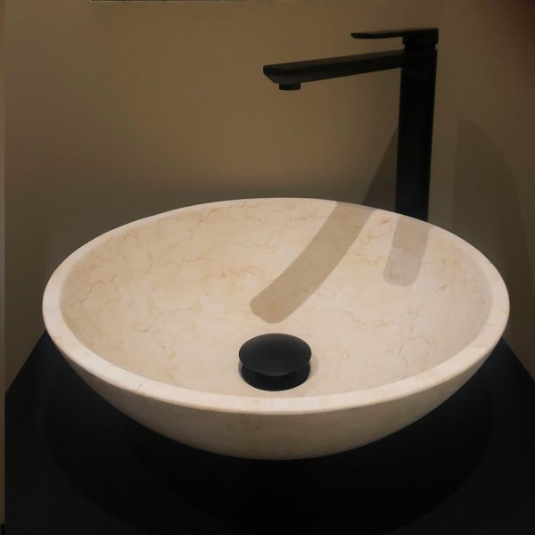 Exklusivt handfat i 100% Carrara marmor